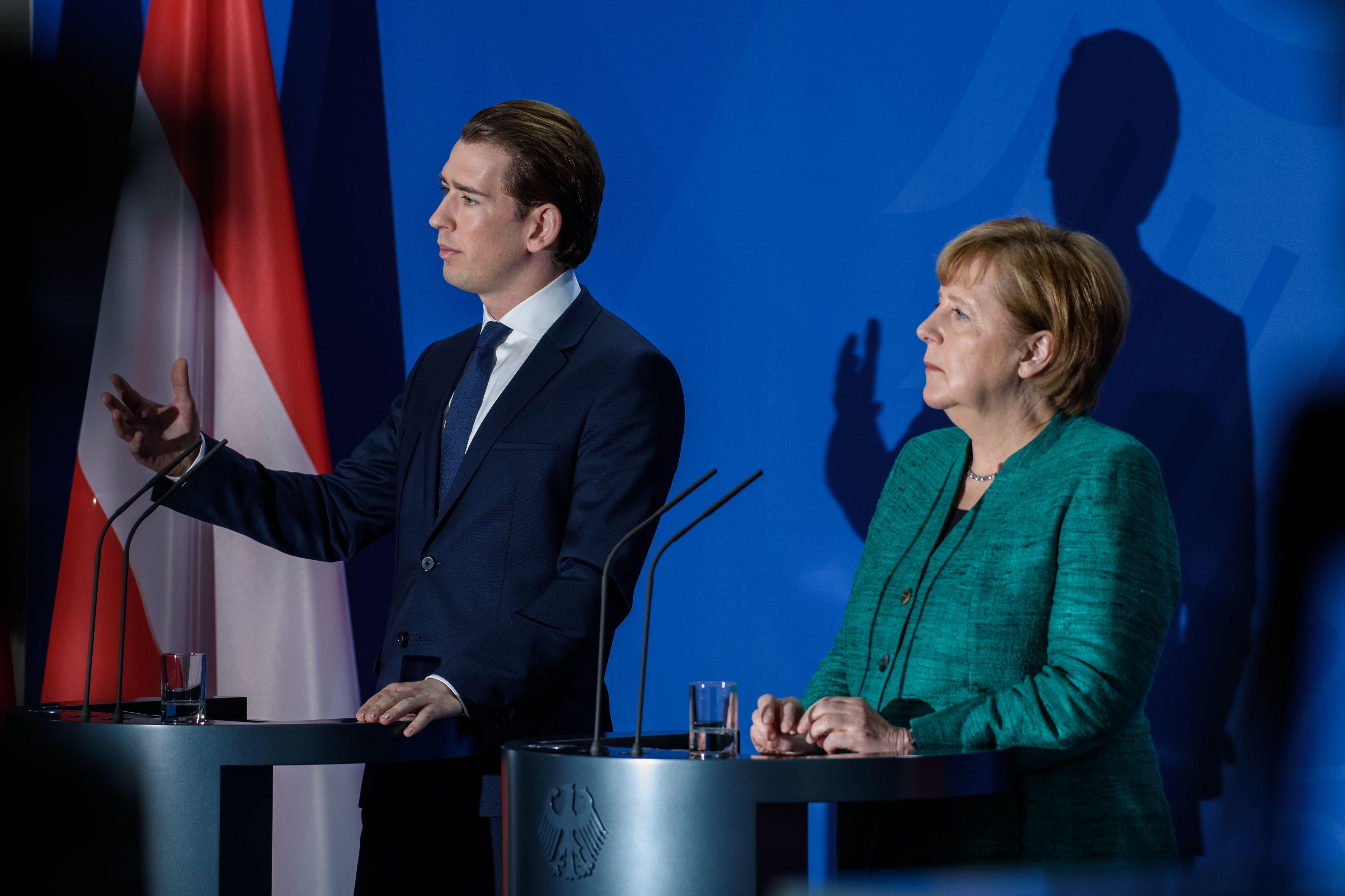 Berlin, Angela Merkel trifft Sebastian Kurz